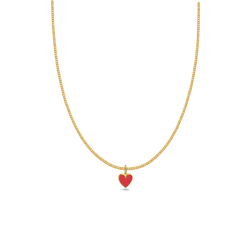 FIRE RED HEART CHAIN - BOLD BASIC – fafe collection
