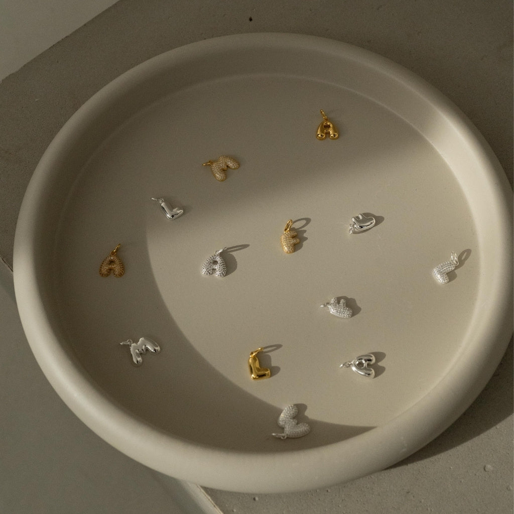 SHINY BUBBLE LETTER CHARMS – fafe collection